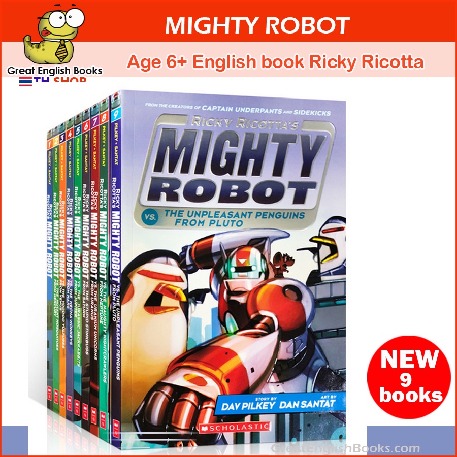 ชุดสุดท้าย มุมปกมีรอยงอ มีรูป หนังสือชุด Mighty Robot จำนวน 9 เล่ม ️ ...