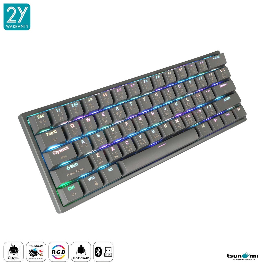 Hot Swap คีย์บอร์ด เกมมิ่ง MK-61 MAX Compact Outemu Switch Mechanical ...