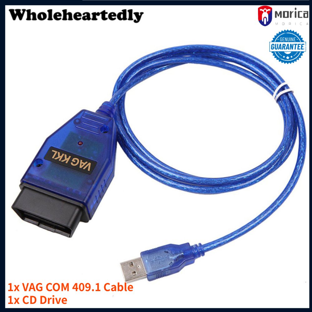 Morica VAG-COM KKL 409.1 OBD2สายUSBเครื่องมือสแกนสแกนเนอร์Audi VWที่นั่งVolkswagen Auto Full ...