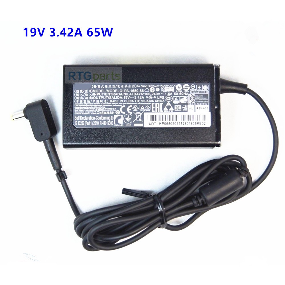 19V 3.42A Acer 65W Power Adapter Charger Compatible PA-1650-86 PA-1650 ...