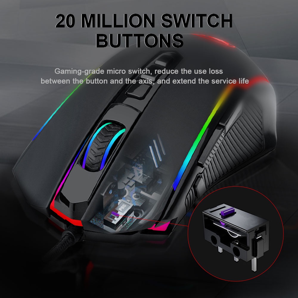 Redragon RANGER LITE M910-KS RGB USB 2.4G Wireless Gaming Mouse 8000 ...