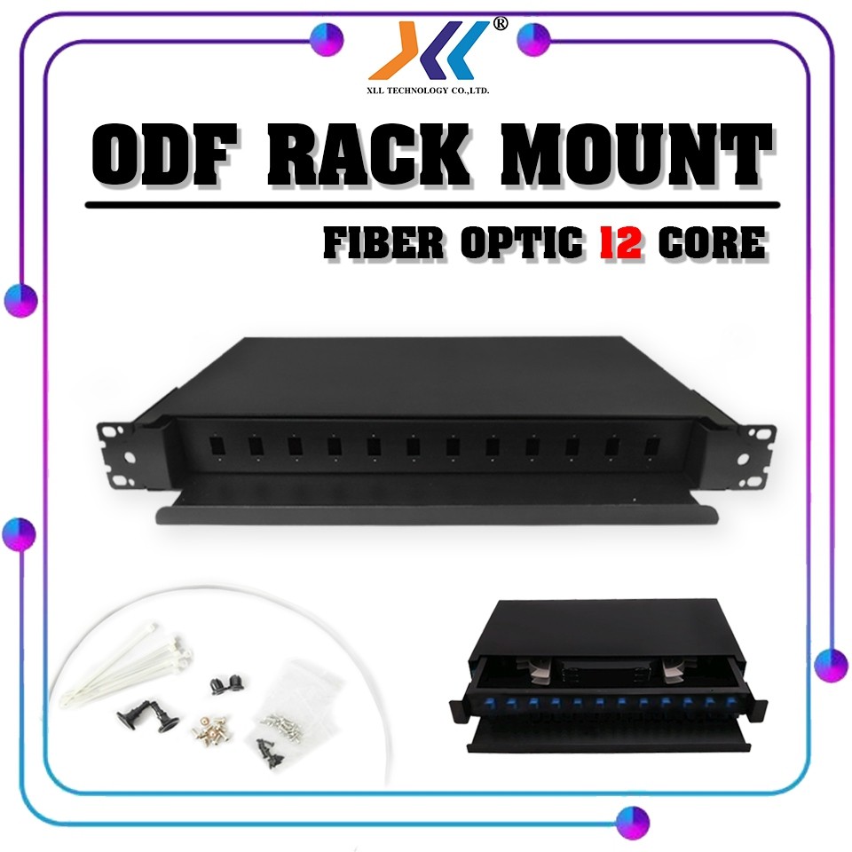 ODF RACK MOUNT Box 1224Core with trap แร็คเก็บสายไฟเบอร์พร้อมถาด2ชั้น ...