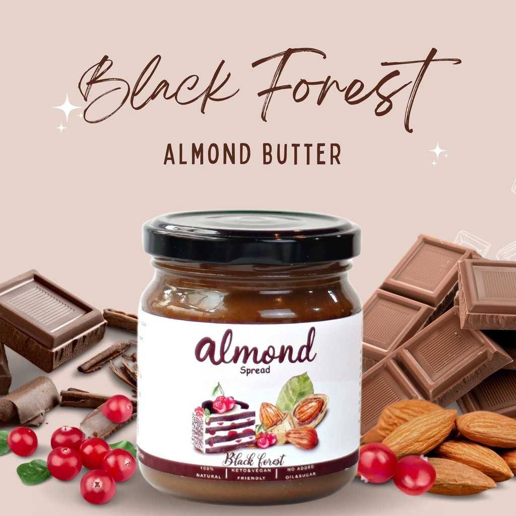 Black forest Almond butter 🍒🍫เนยถั่วอัลมอนด์รส Black forest ไม่มีน้ำตาล ...