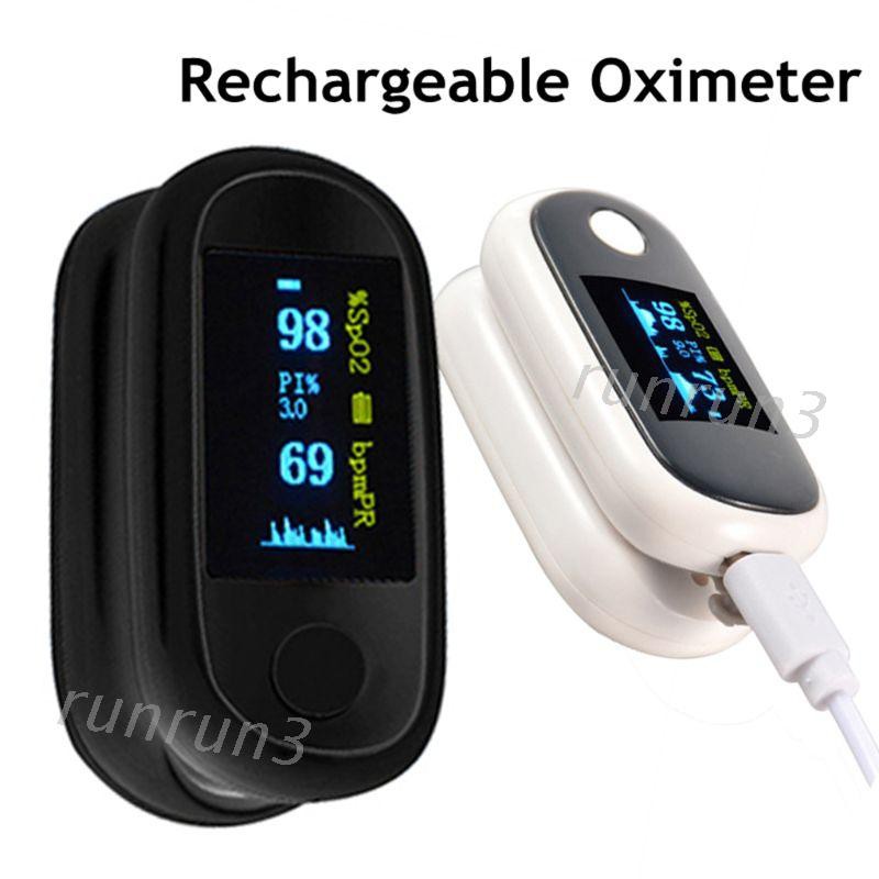 Rechargeable USB Finger Clip Fingertip Pulse Oximeter Heart Rate PI ...