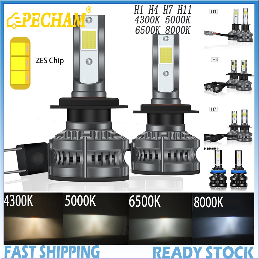 PECHAM ไฟหน้ารถยนต์ LED M5 Plus 80W 16000LM H4 H1 H7 H8 H9 H11 4300K 5000k 6500K 8000K HID 2 ...