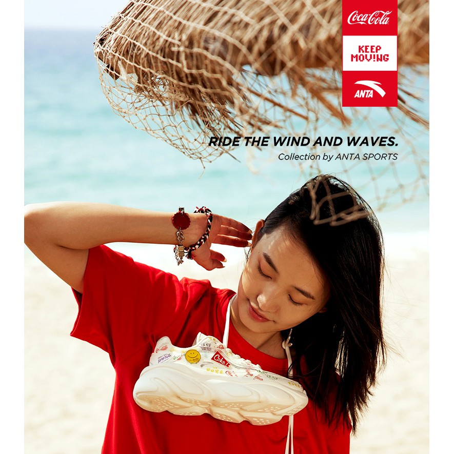 หยิบใส่ตะกร้า Anta Coca-Cola ร่วม Meow กรงเล็บรองเท้าผู้หญิง2021ฤดูร้อน ...