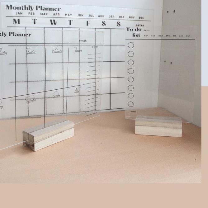 Hr6 Acrylic Planner A3 A4 A5 Monthly Weekly To Do List Korean Esthetic ...