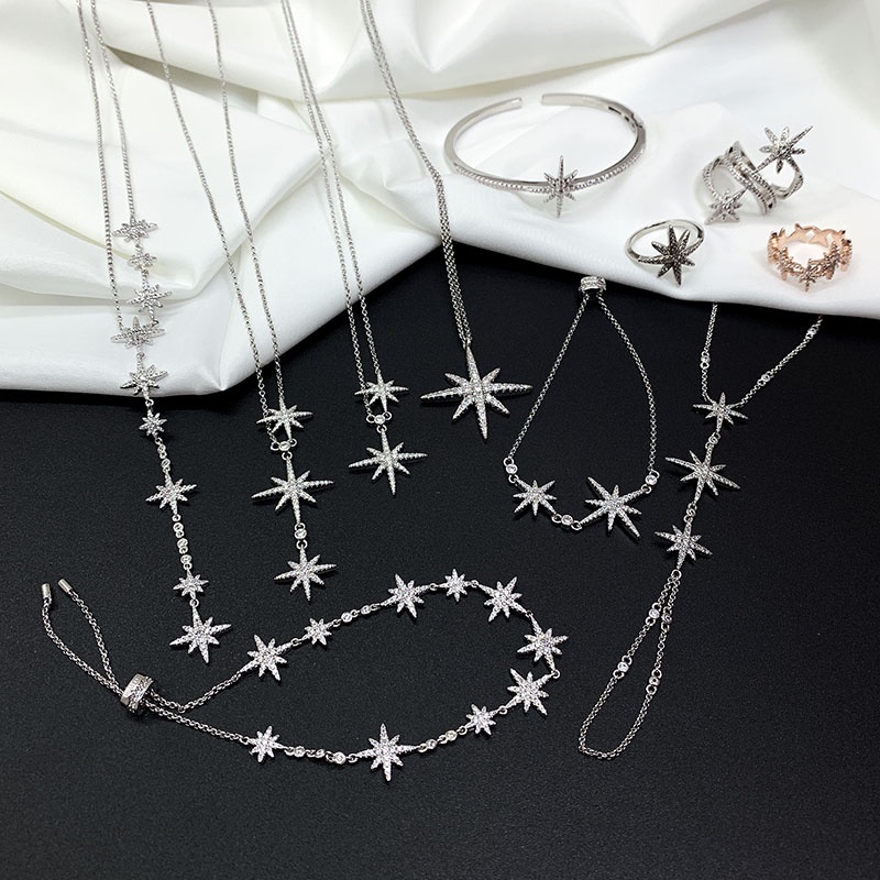 สร้อยคอเงินแท้ S925 จี้รูปดาวหกแฉก แบบเต็มรูปแบบ - zailai.th - ThaiPick