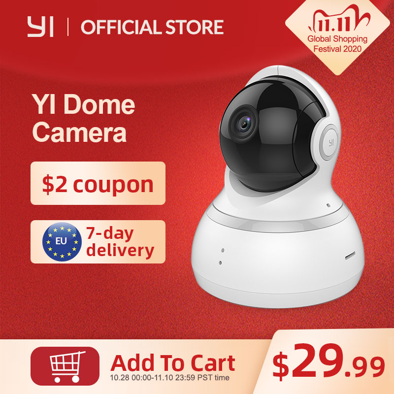 Please COD YI Dome Camera 1080p HD Cloud &Memory Card 360 camera Pan ...