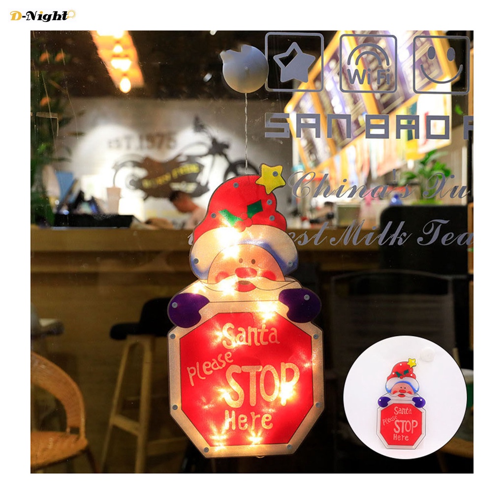 D-Night LED Christmas Lights Indoor Window Decorations with Suction Cup ...