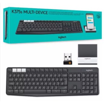 Logitech Wireless Combo K375S MULTI-DEVICE WIRELESS KEYBOARD AND STAND COMBO and Wireless Mouse ...