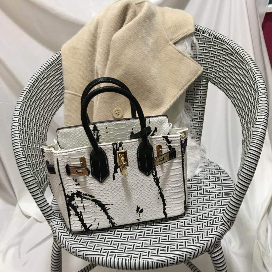 Free Shipping Autumn Style Genuine Leather Women's Bag Canvas Stitching ...