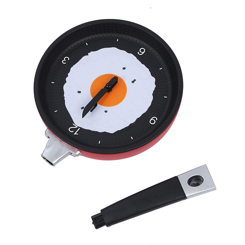 [new]Frying Pan Clock with Fried Egg - Novelty Hanging Kitchen Cafe ...