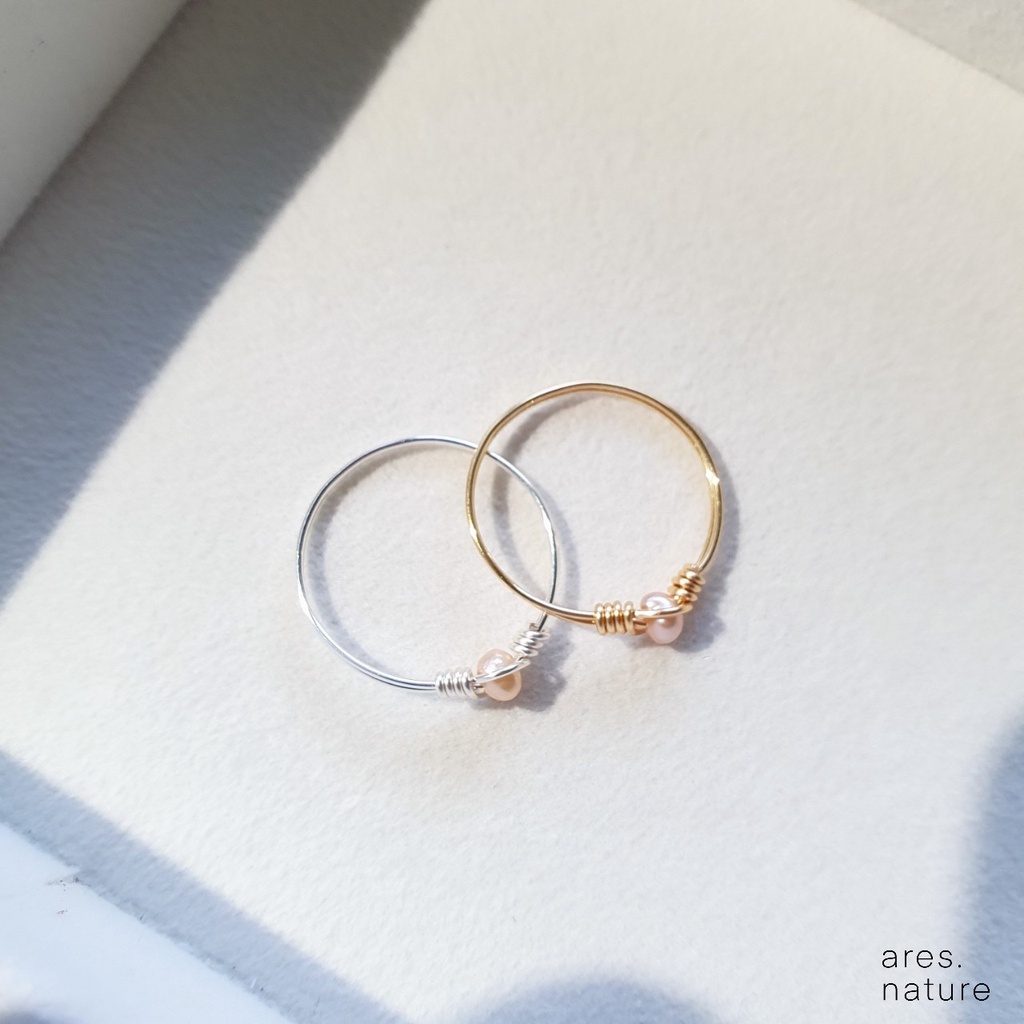 แหวน Pearl mini basic ring แหวนลวดัด รบกวนระบุไซส์แหวนในหมายเหตุ ...