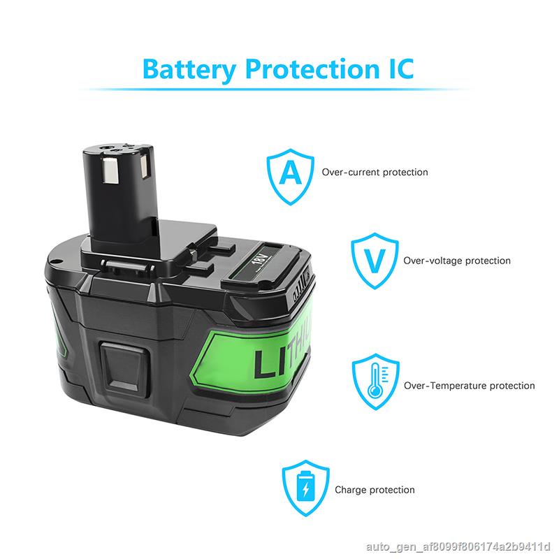 18V 9000mAh Li ion Rechargeable Battery for Ryobi P108 ONE Cordless ...