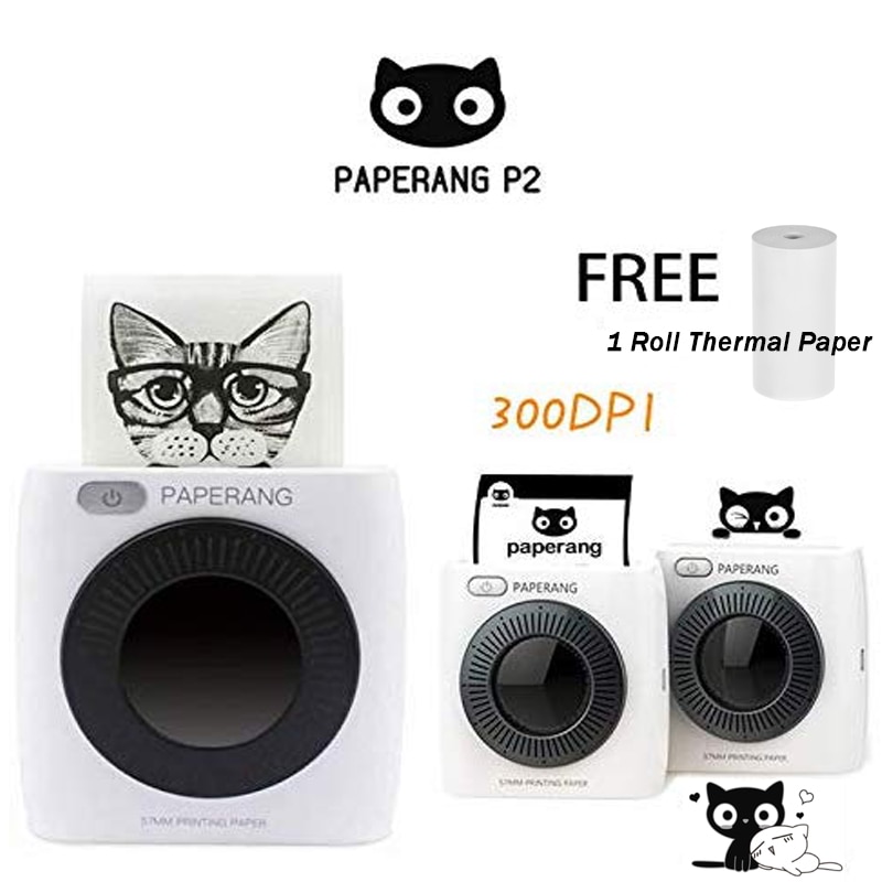 PAPERANG P2 Pocket Mini 58mm Portable Bluetooth Printer Photo Printer ...