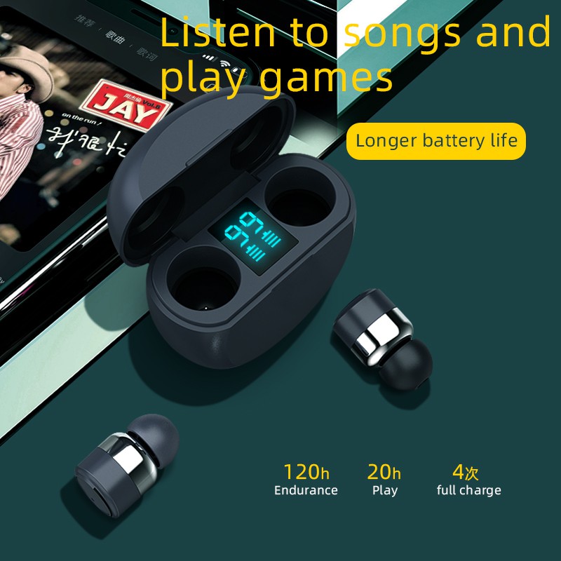 หูฟัง:T18 New TWS Bluetooth 5.1 Earhones 9D Stereo Sorts Waterroof ...