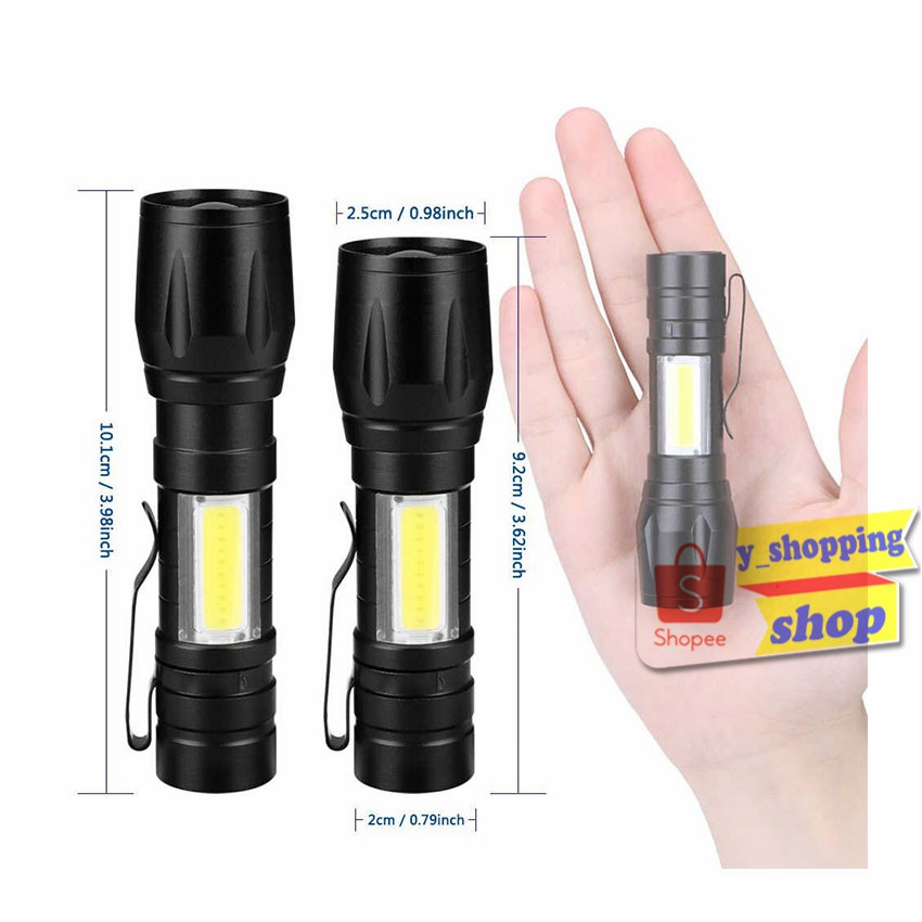 530 Portable Flashlights Miniไฟฉายสว่างมาก CREE LED XPECOB 2in1 600mah ...