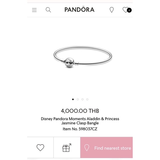 Pandora moment Aladdin Princess Jasmine Clasp Bangle size17 แท้100 ...