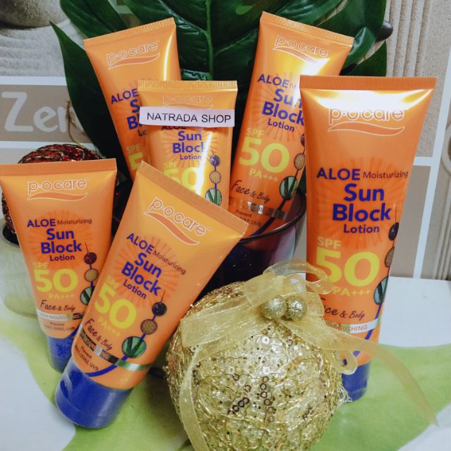 (แท้100%) P.O. Care Aloe Moisturizing Sun Block Lotion SPF50 PA ...