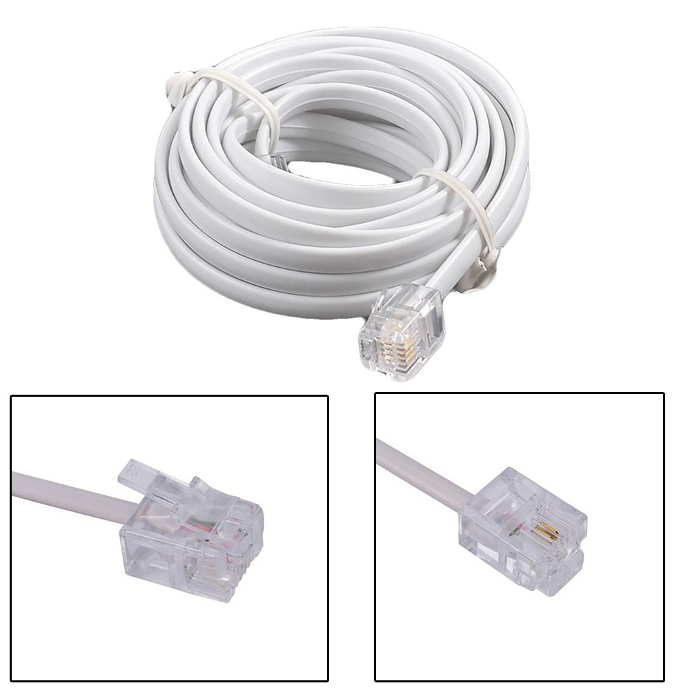 ของแท้สายโทรศัพท์บ้าน 2 CORE 6P2C RJ11 Male to Male Plug Telephone Line ...