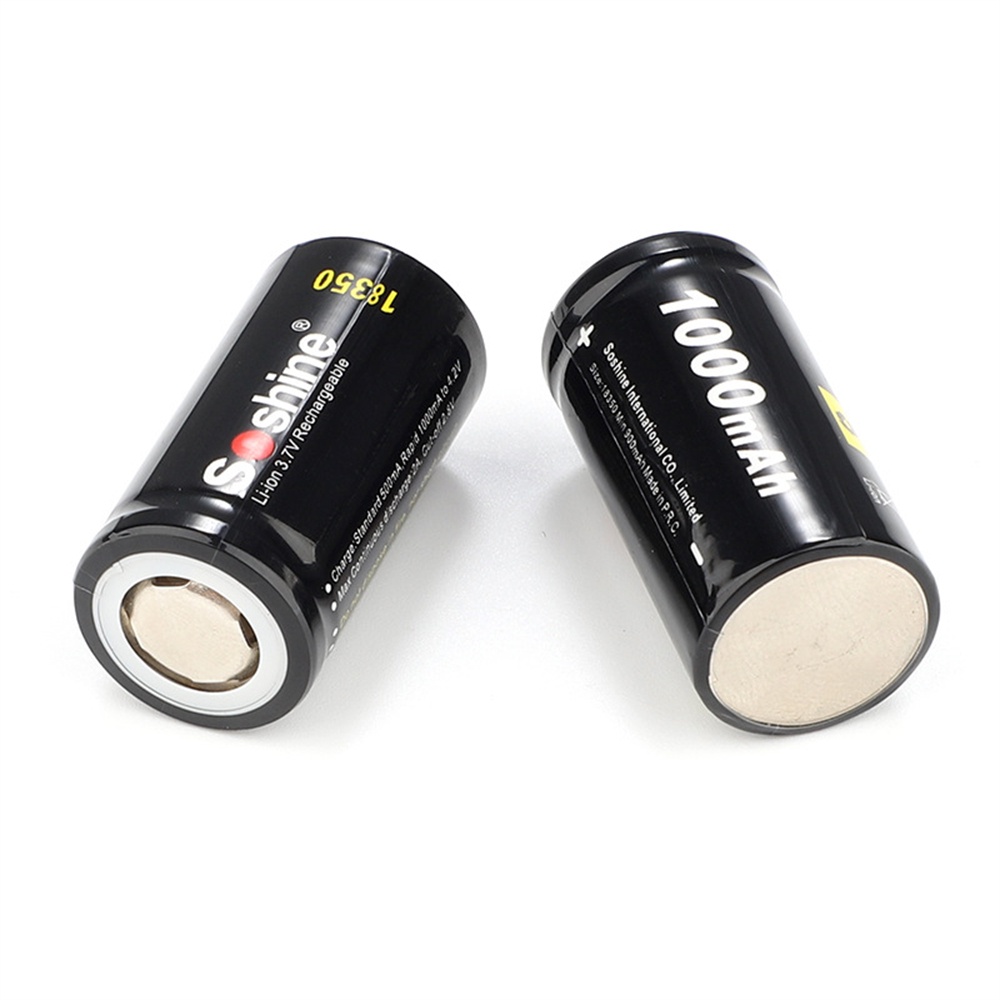 แบตเตอรี่ชาร์จOriginal 18350 Rechargeable Battery 3.7V 1000mAh Li-ion ...