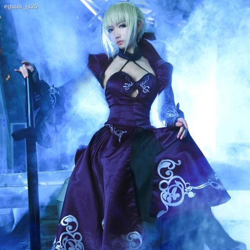 คุณภาพสูง [pro Manyuan] FGO \ fate black Saber Saiba cos suit ชุดเดรสสีดำกระโปรงชุดคอสเพลย์ ...