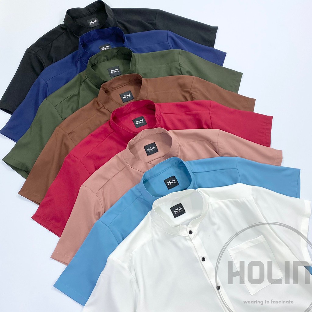 HOLIN.SHOP ️เสื้อฮาวายสีพื้น️ สไตล์มินิมอล มีกระเป๋า ผลิตเอง พร้อมจัด ...