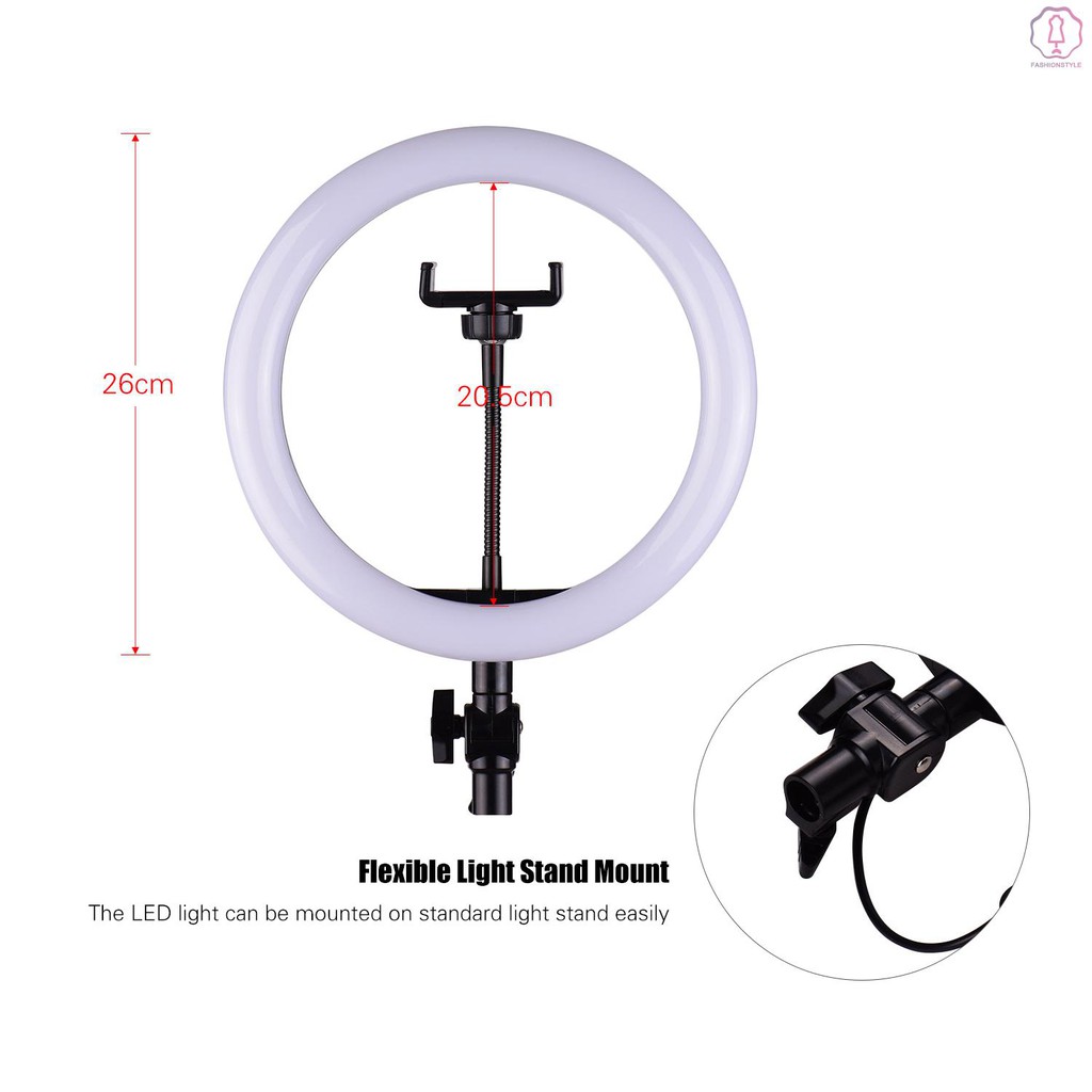 26cm/10inch LED Ring Light Photography Fill-in Lamp 3 Lighting Modes ...