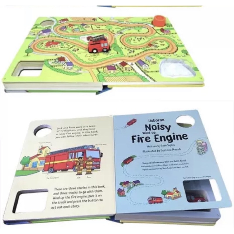 หนังสือ Usborne Noisy Wind-Up Fire Engine+รถดับเพลิงไขลาน (RNE) - happy ...