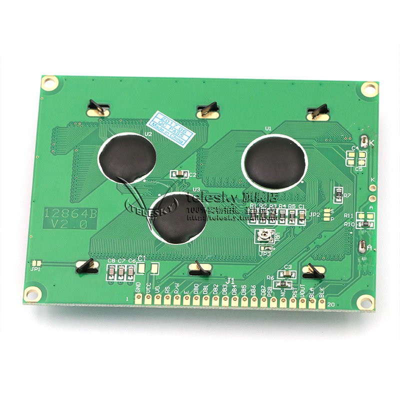 Yellow-green screen LCD12864 LCD LCD screen 5V with Chinese character ...