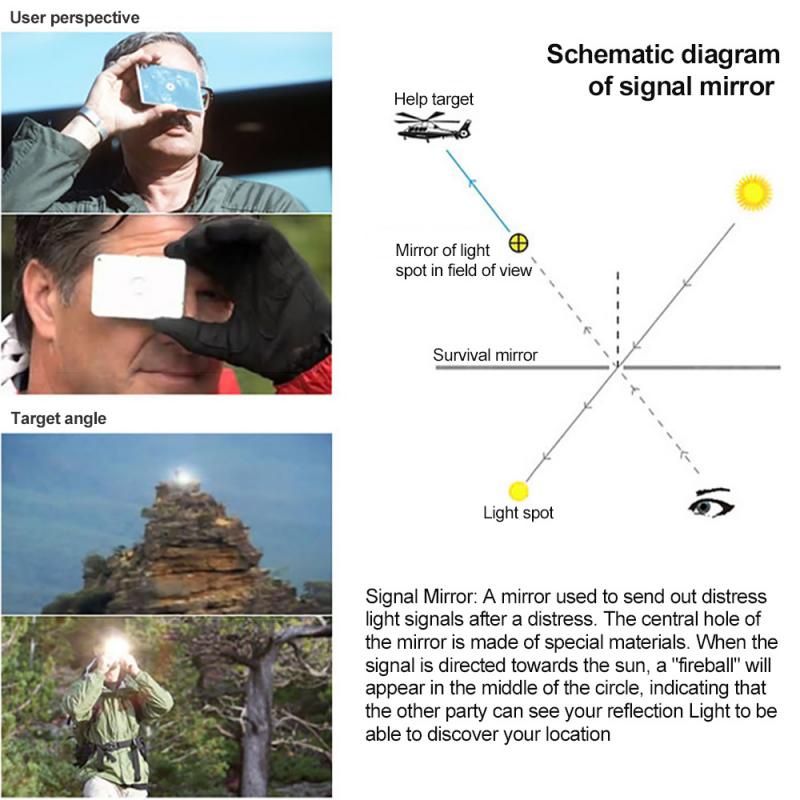 Survival Signal Mirror For Outdoor Marine Kayak Field Survival Signal ...