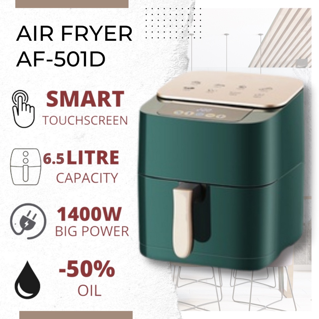 หม้อทอดไร้น้ำมัน 6.5 ลิตร ใหญ่จุใจ Air Fryer Large High-Capacity Air Fryer AF-501D AIRFRYER (6.5 ...