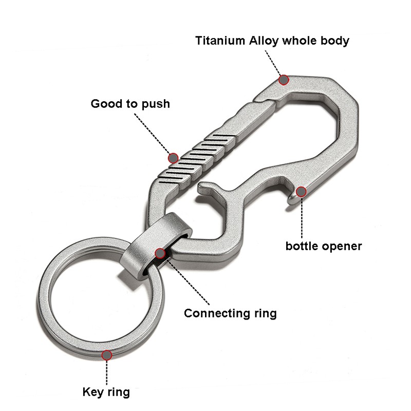 CNEDC Outdoor Creative Titanium Car Keychain Personality Multi-function ...