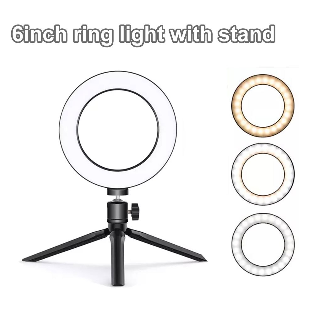 【New arrival】16cm Photography Selfie Lamp Ring With Tripod Youtube ...