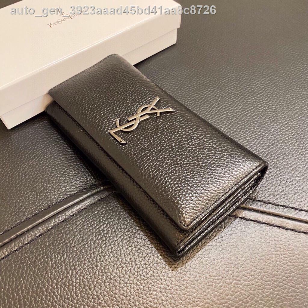 Ysl Cowhide Leather Wallet High Quality Fashion Classic Simple ...