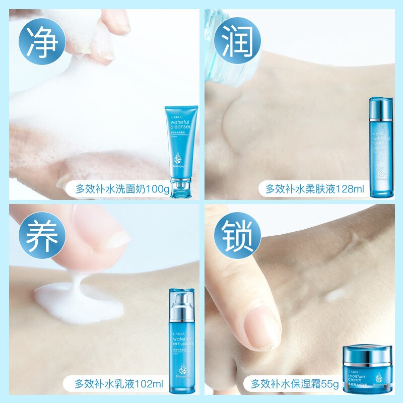 Face Skin Care Set Moisturizing Cream/Emulsion/Cleanser/Toner Anti ...
