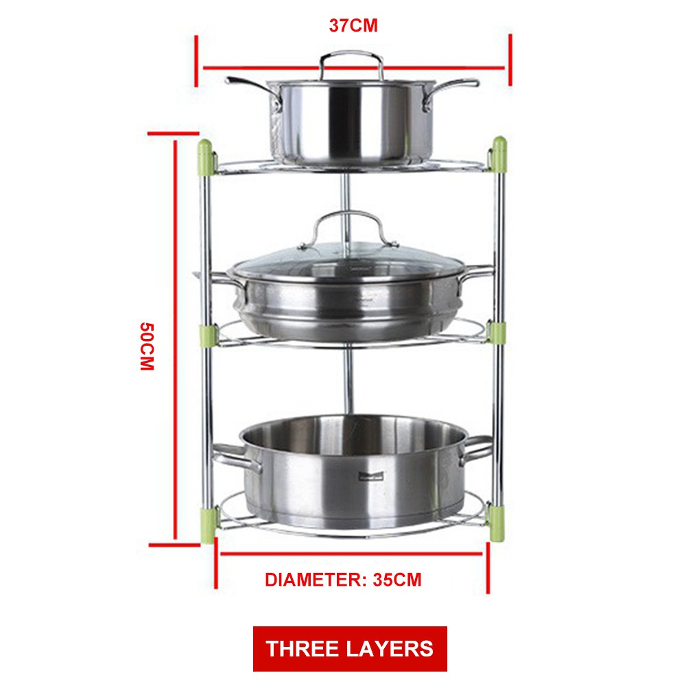 [FAST DELIVERY] Stainless Steel Multi-layer Kitchen Storage Rack Pot ...