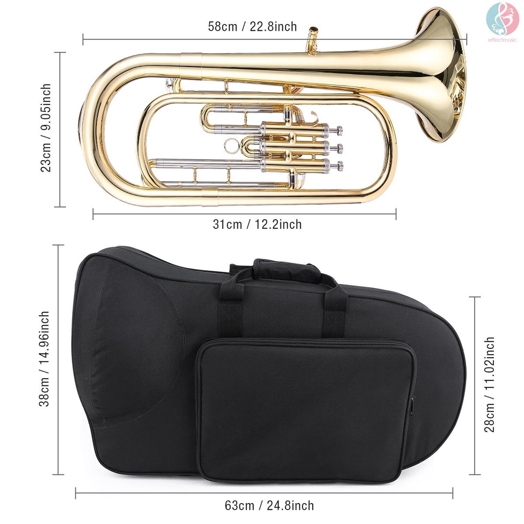 Ammoon เครื่องดนตรีแตร Bb ทองเหลือง Bb Piston-Style สําหรับผู้เริ่มต้น ...