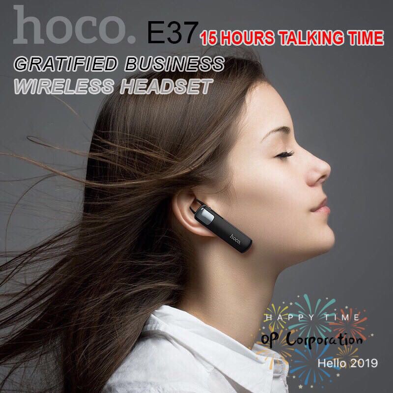 คุณภาพเสียงที่ดีคุณภาพสูงบรรจุภัณฑ์เดิม หูฟังบลูทูธไร้สาย Hoco Wireless Headset E37 Gratified ...