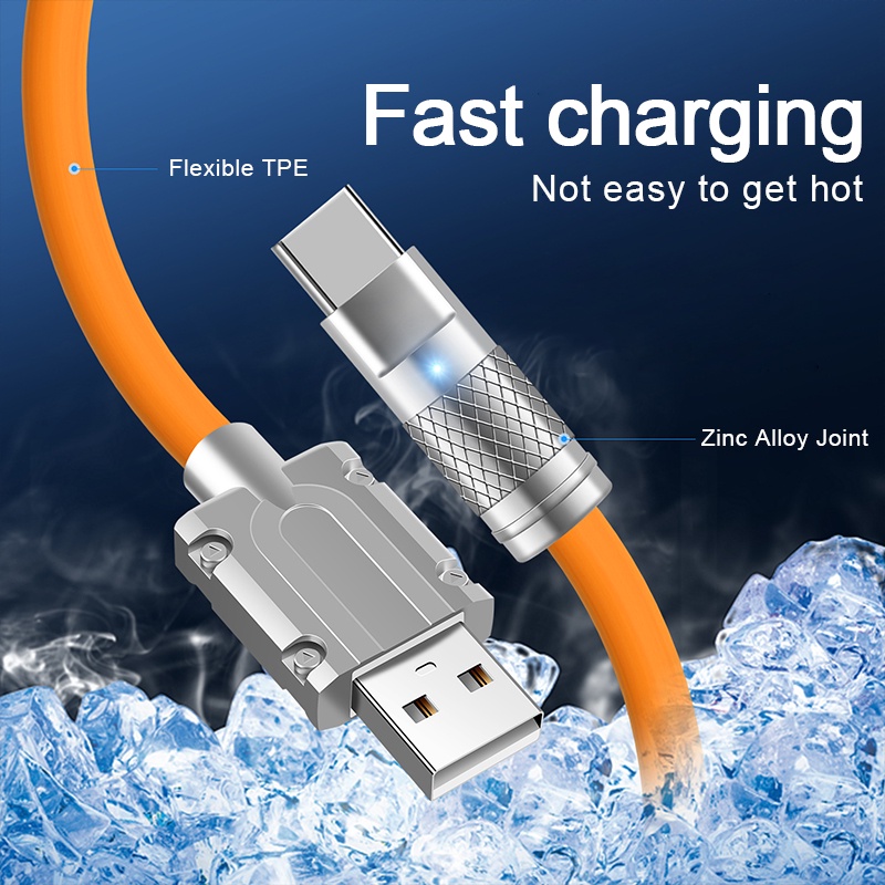 สายชาร์จ120W 6A Super Fast Charge Type C Quick Charge สาย USB สาย lO-S ...