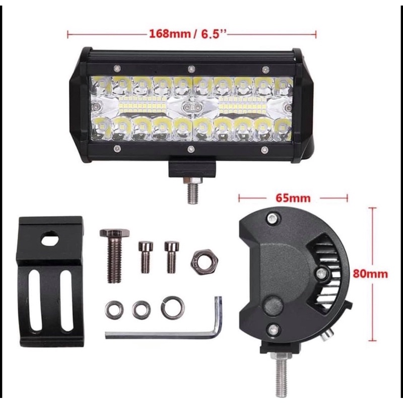 2สี 2สเต็ป 7 LED Work Light Bar กันน้ำ IP67 ทำงานสำหรับขับรถ Offroad ...