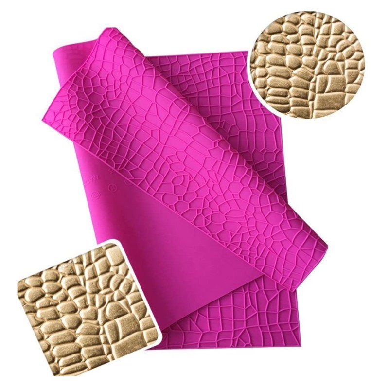 Large Size Crocodile Alligator Impression Mat Embossed Silicone Fondant ...