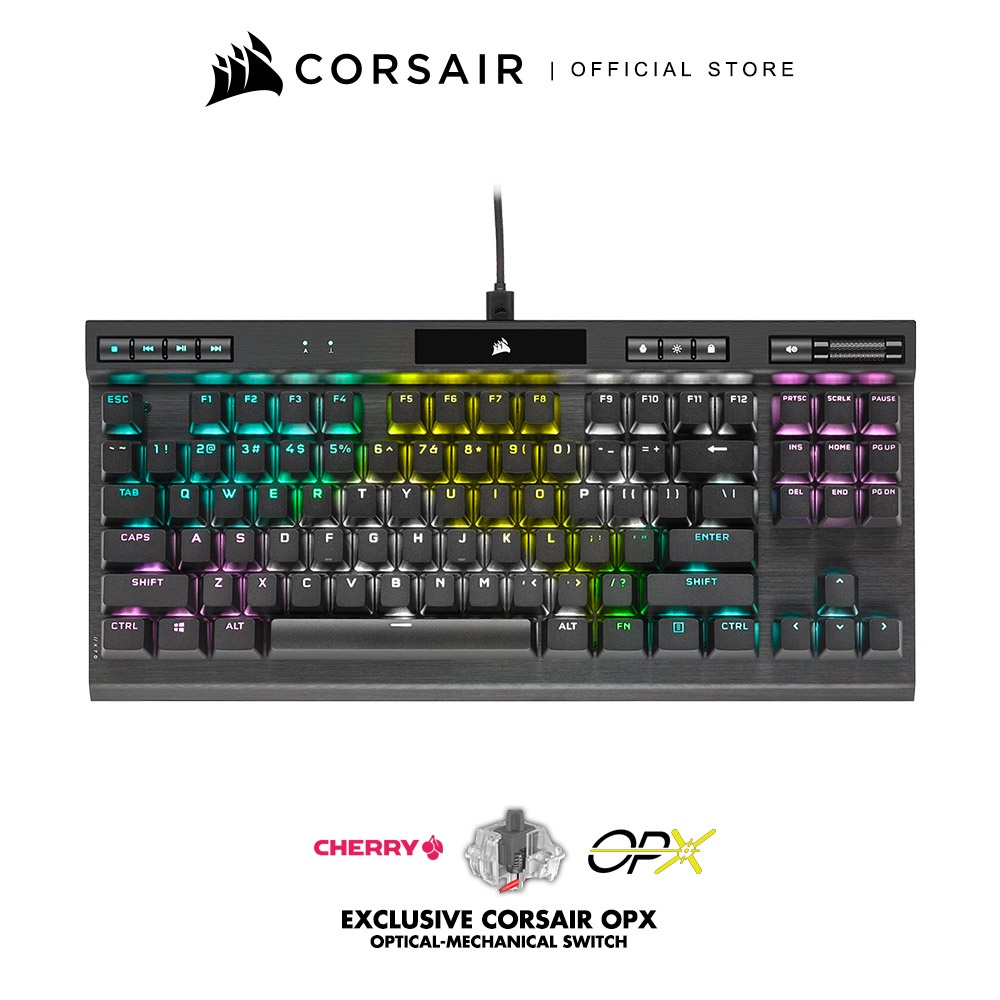 CORSAIR Keyboard K70 RGB TKL CHAMPION SERIES Optical-Mechanical Gaming ...