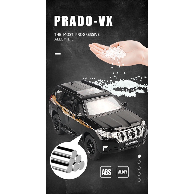 132 TOYOTA LAND CRUISER PRADO Alloy Metal Car Model Toys High ...