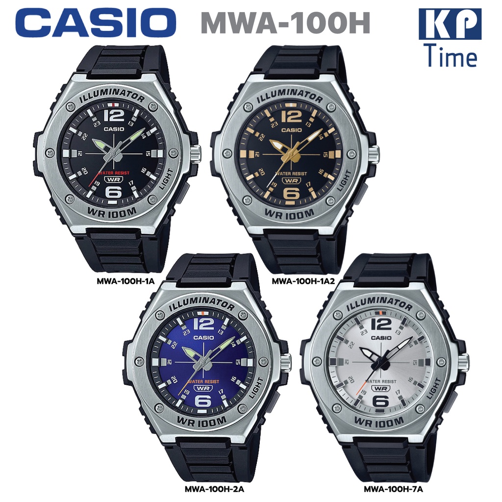 Casio นาฬิกาข้อมือผู้ชาย ไฟ LED สายเรซิน รุ่น MWA-100H ของแท้ประกัน ...