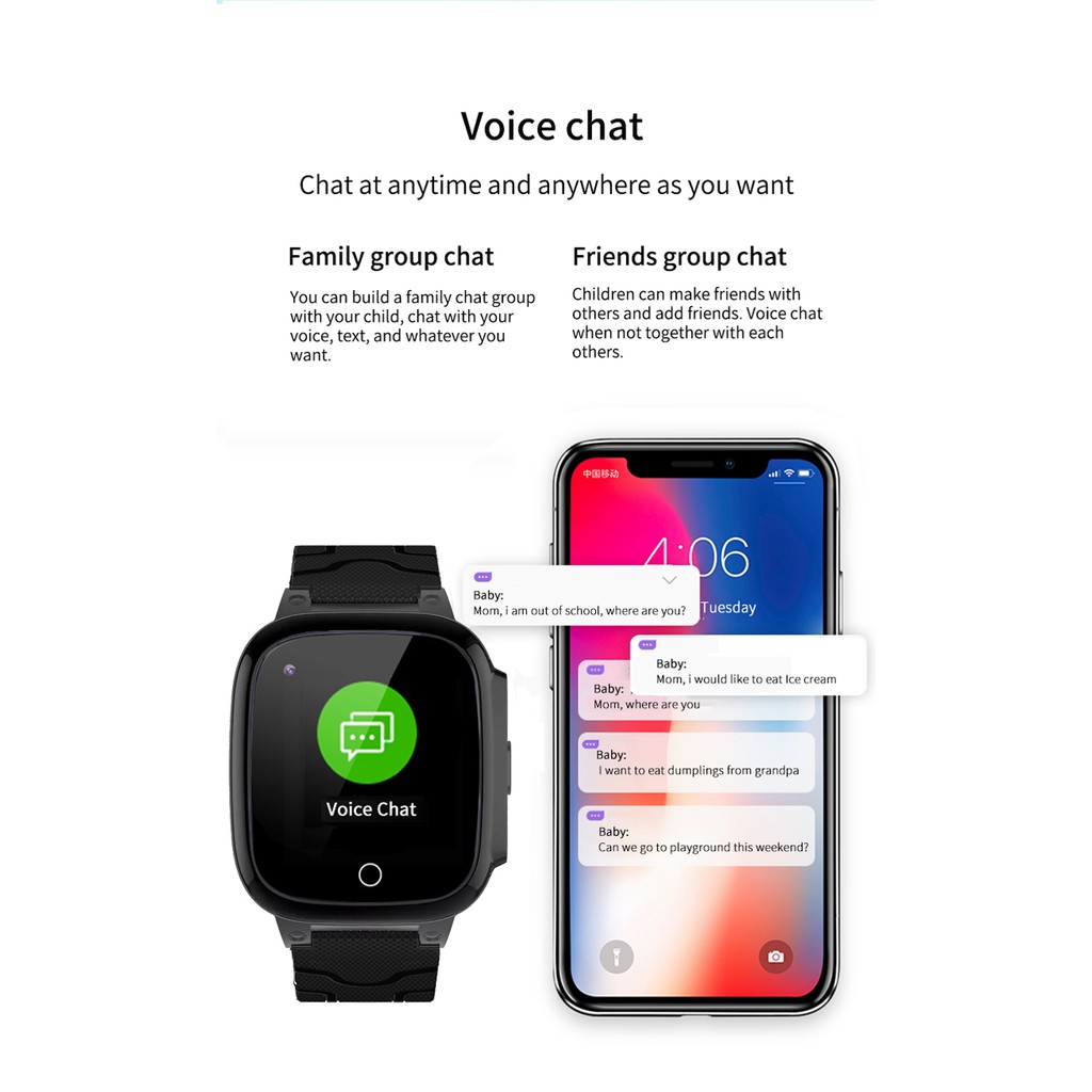 นาฬิกาเด็ก รุ่นT8W วัดอุณหภูมิได้ กันน้ำIP67 รองรับภาษาไทย,video call ...