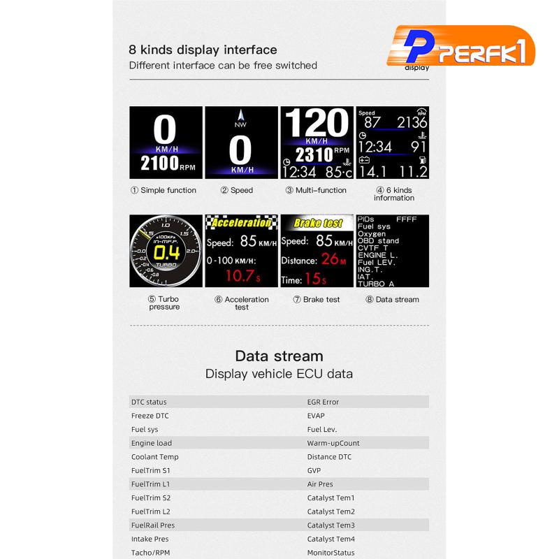 Car Head Up Display GPS OBD2 Driving Computer LCD Screen Temperature ...