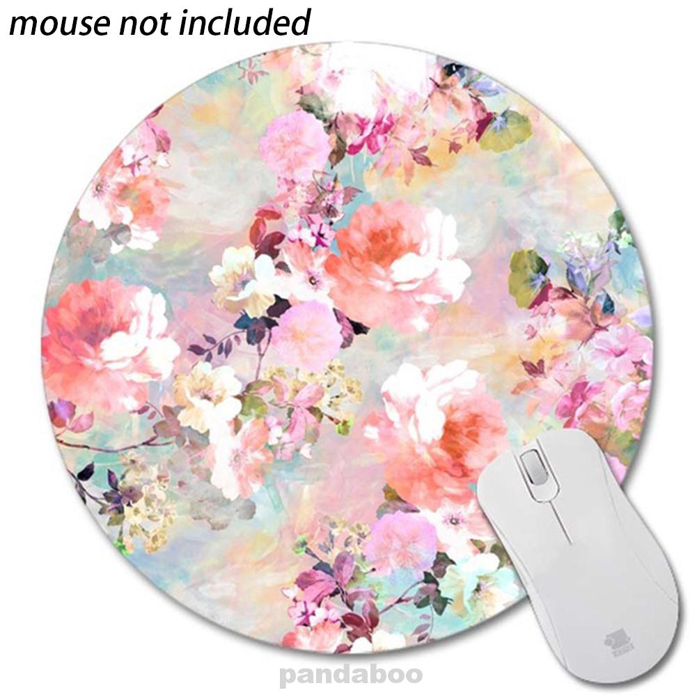 Mouse Pad Round Shape Rubber Base Desktop Durable Easy Clean Gaming Non ...