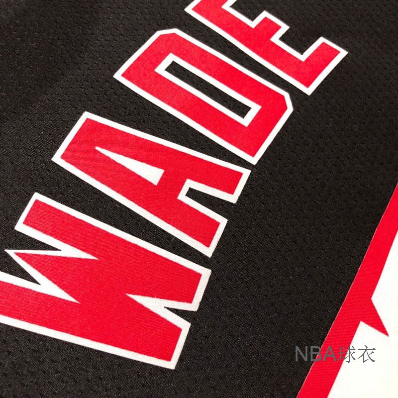 เสื้อกีฬาบาสเก็ตบอลสไตล์วินเทจ NBA Jerseys สีดํา Miami Heat Fire Team 3 ...